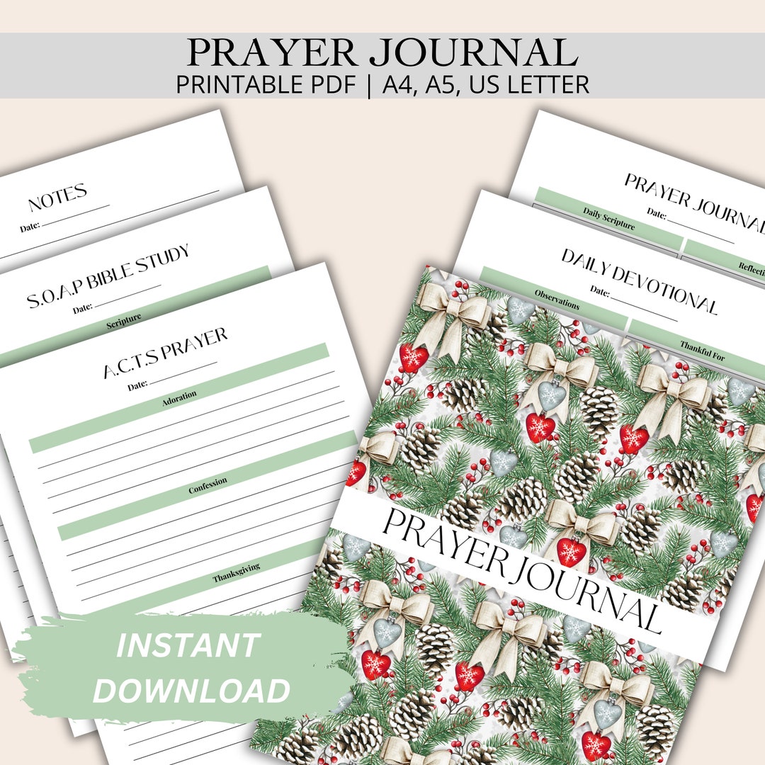Winter Prayer Journal Printable Daily Bible A.C.T.S. Prayer Study ...