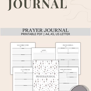Christian Prayer Journal Printable Daily Bible Study Digital Planner ...