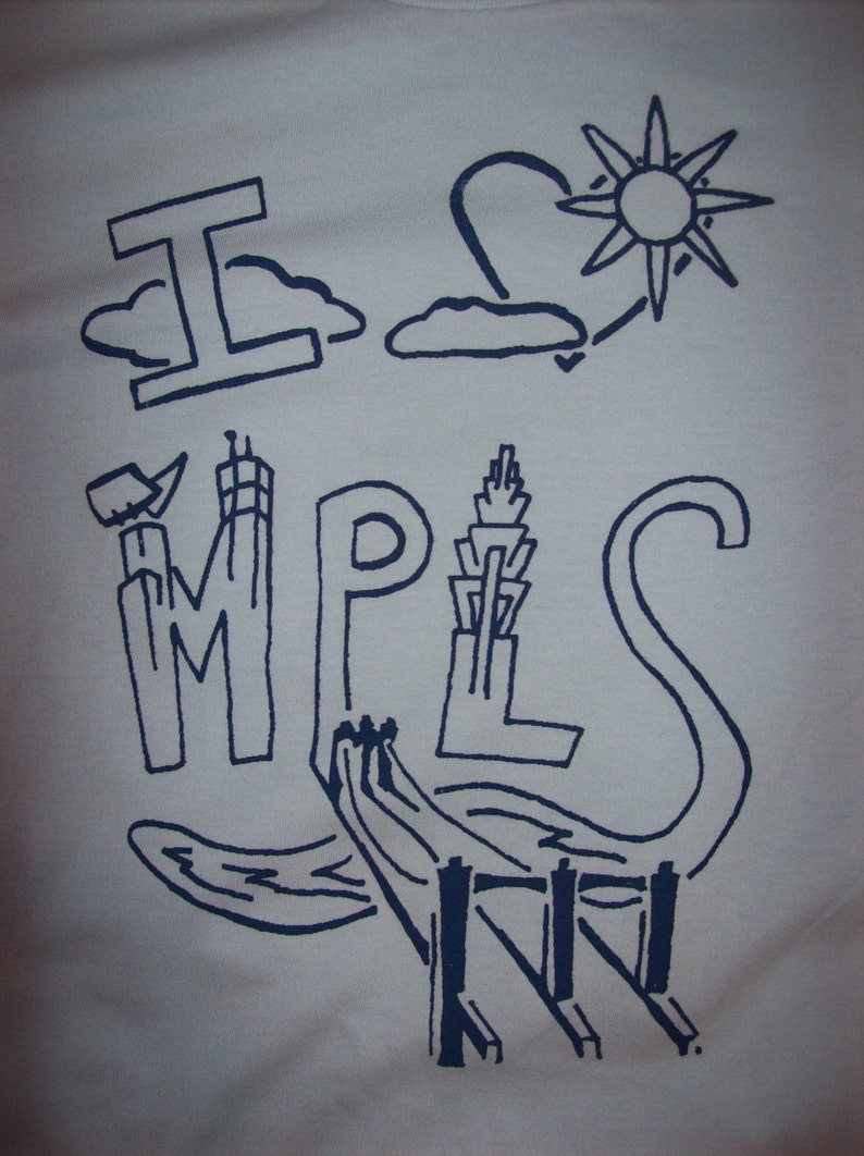 Women's - I Heart MPLS T-shirt - Blue - Etsy