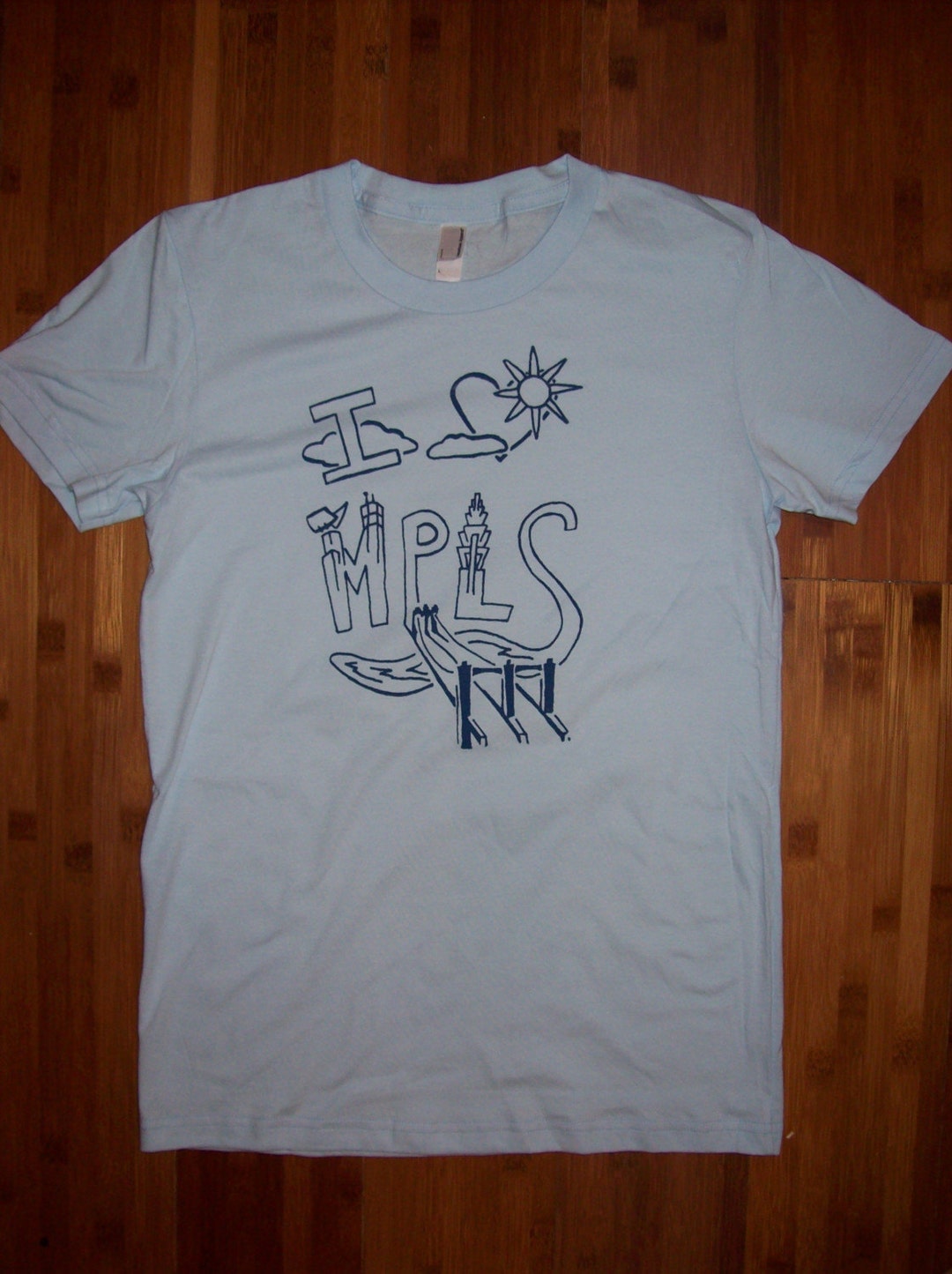 Women's - I Heart MPLS T-shirt - Blue - Etsy