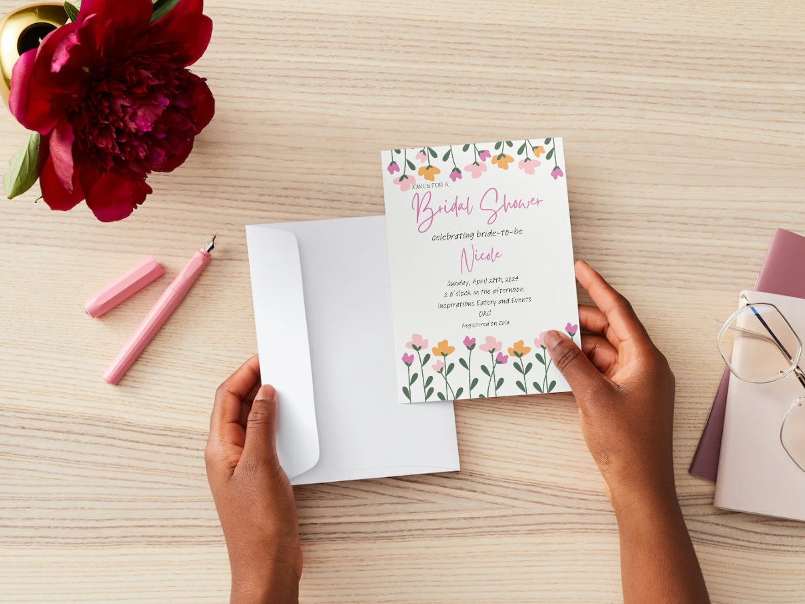 Spring Flowers Bridal Shower Invite Digital Download - Etsy