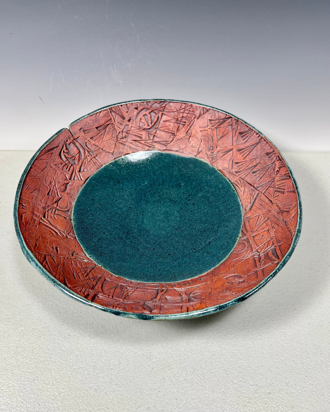 Pedestal Bowl, Fruit Bowl, Textured Rim Bowl, Rustic Decor Centerpiece ...