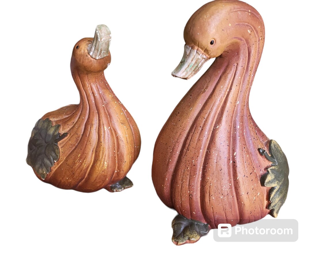 Vtg Ducks Geese Gourd Ceramic Figurines - Etsy