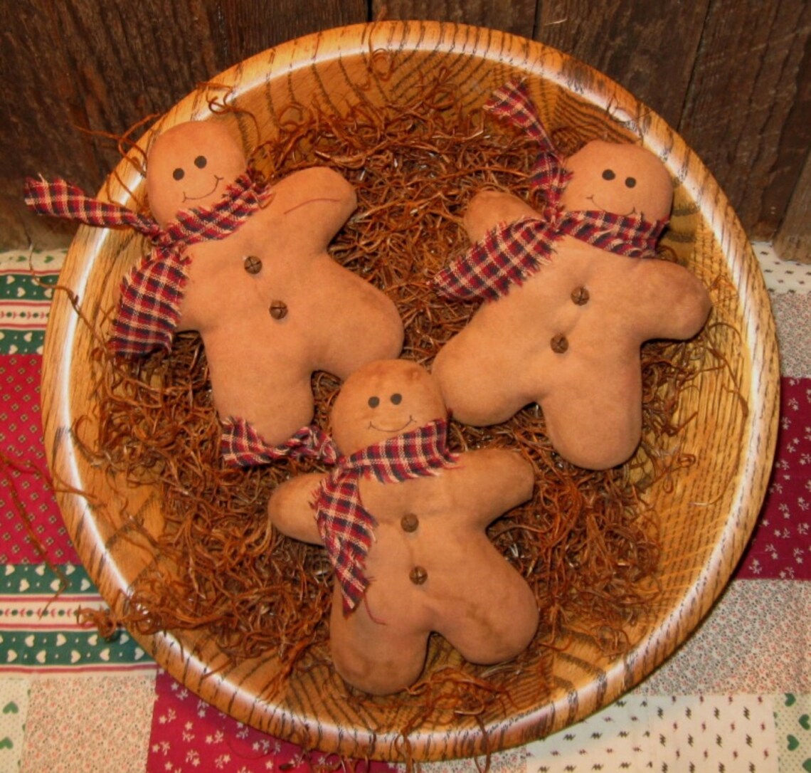 Primitive Digital Pattern EPATTERN Folk Art Primitive Gingerbread Men ...