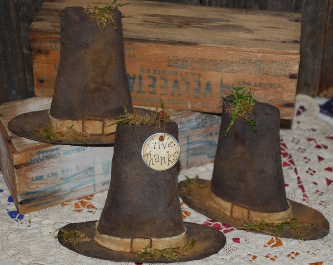Primitive Pilgrim Hats Rustic Shelf Sitters Bowl Fillers - Etsy