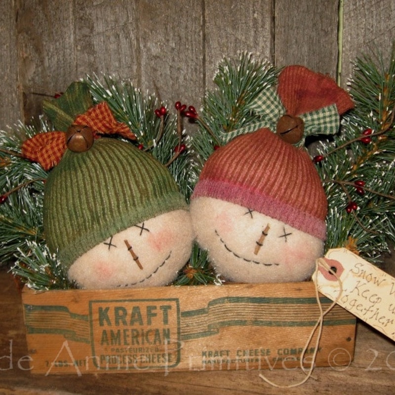 Primitive Snowman Pattern - Etsy