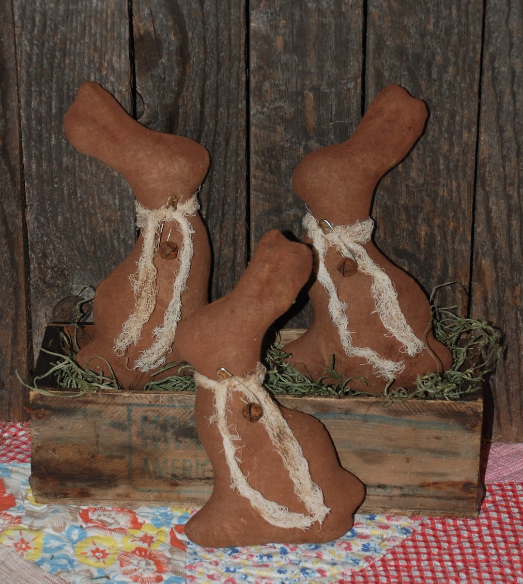 Primitive Digital Pattern EPATTERN Folk Art Primitive Chocolate Bunny ...