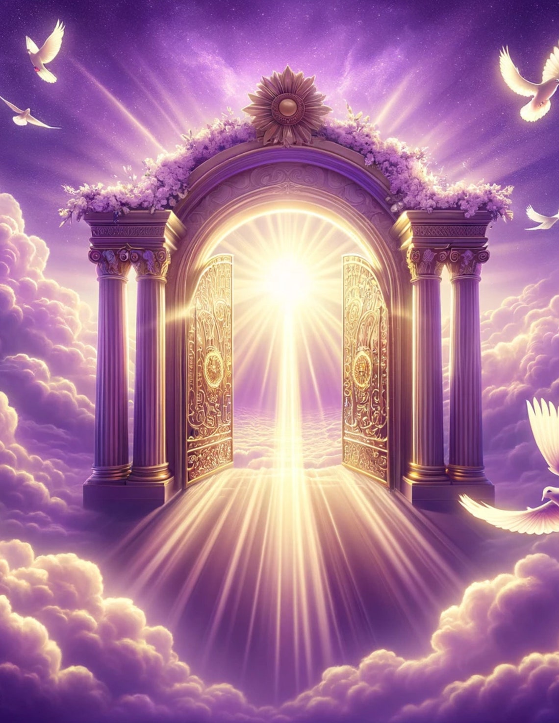 Heavens Gates Purple Memorial Background PNG (non Editable) - Etsy