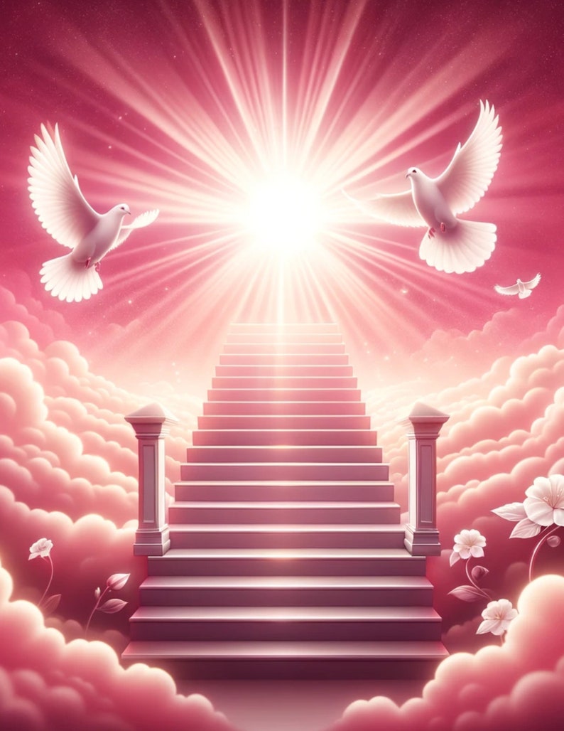 Red Stairs Memorial Background PNG (non Editable) - Etsy