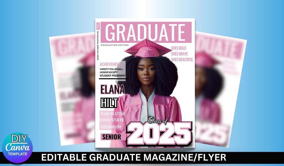 Editable Grad Magazine Cover/flyer (canva) - Etsy