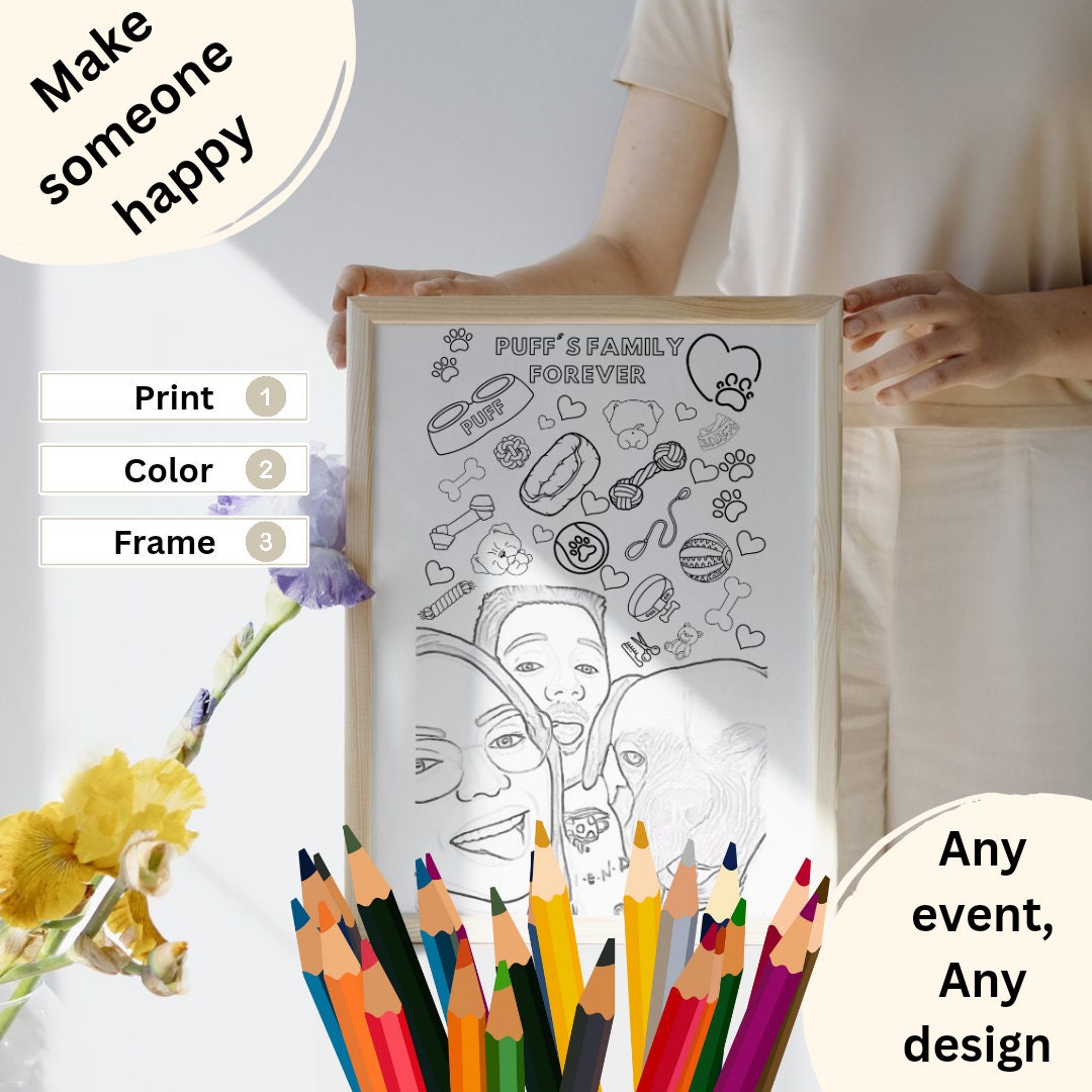 Personalized Coloring Page for Dog Death Gift in Loving Memory Dog ...