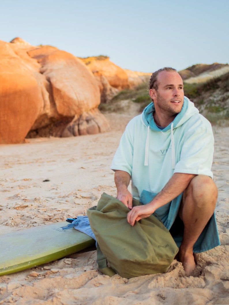 Changing Towel Hoody | Green & Teal Adult Poncho Towel Made for Surfing ...