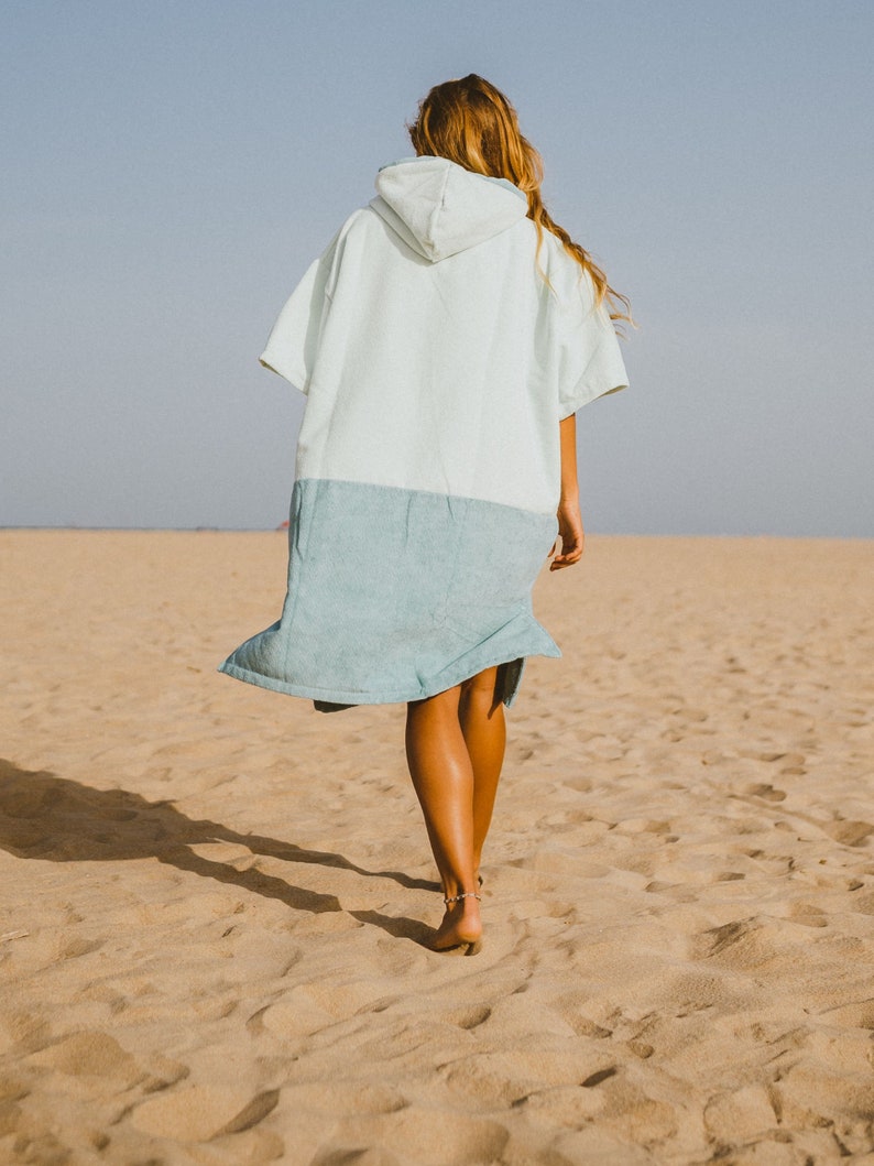 Changing Towel Hoody | Green & Teal Adult Poncho Towel Made for Surfing ...