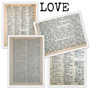 Printable Dictionary Pages- Family Home Love Instant Download- PDF- JPG ...