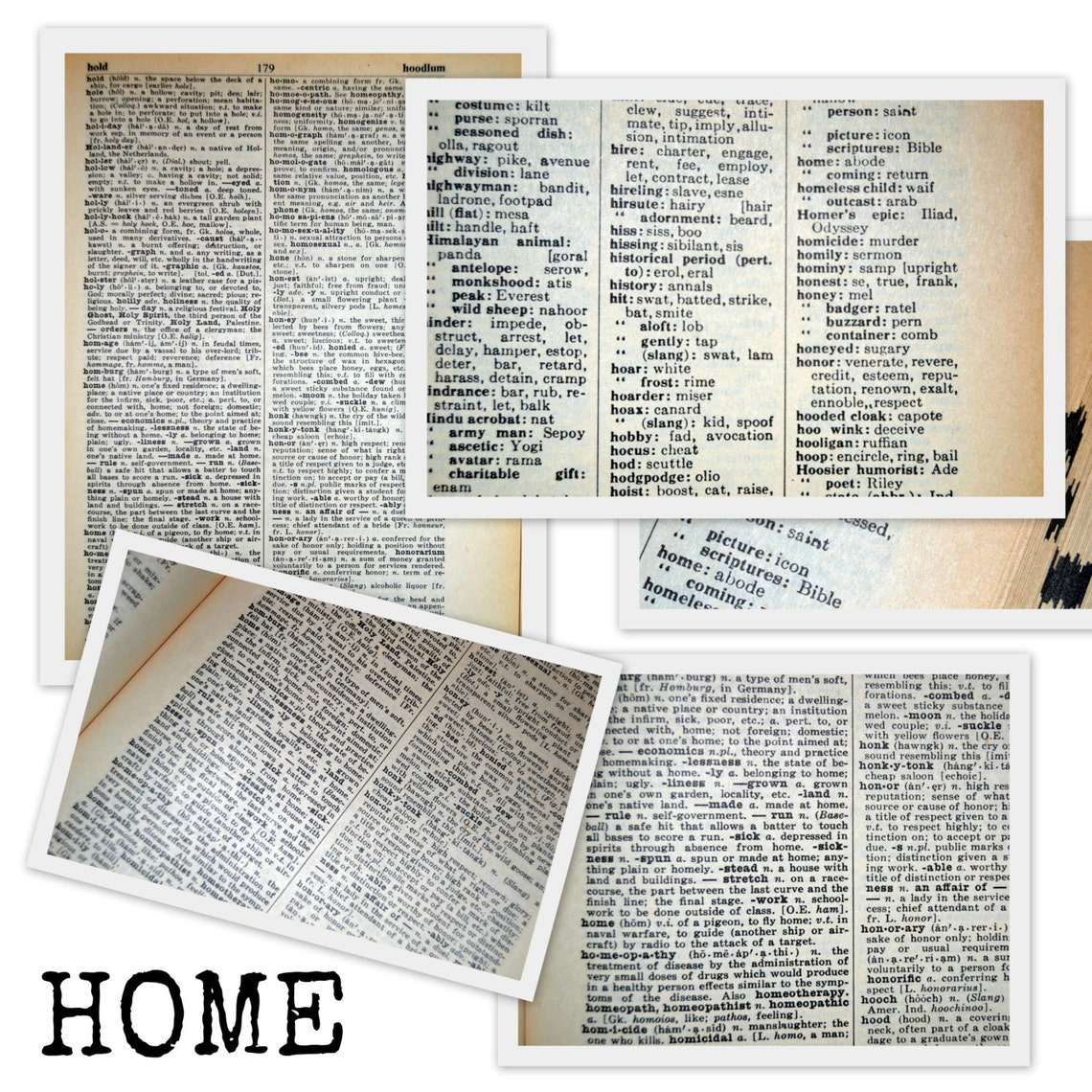 Printable Dictionary Pages Family Home Love Instant Download | Etsy