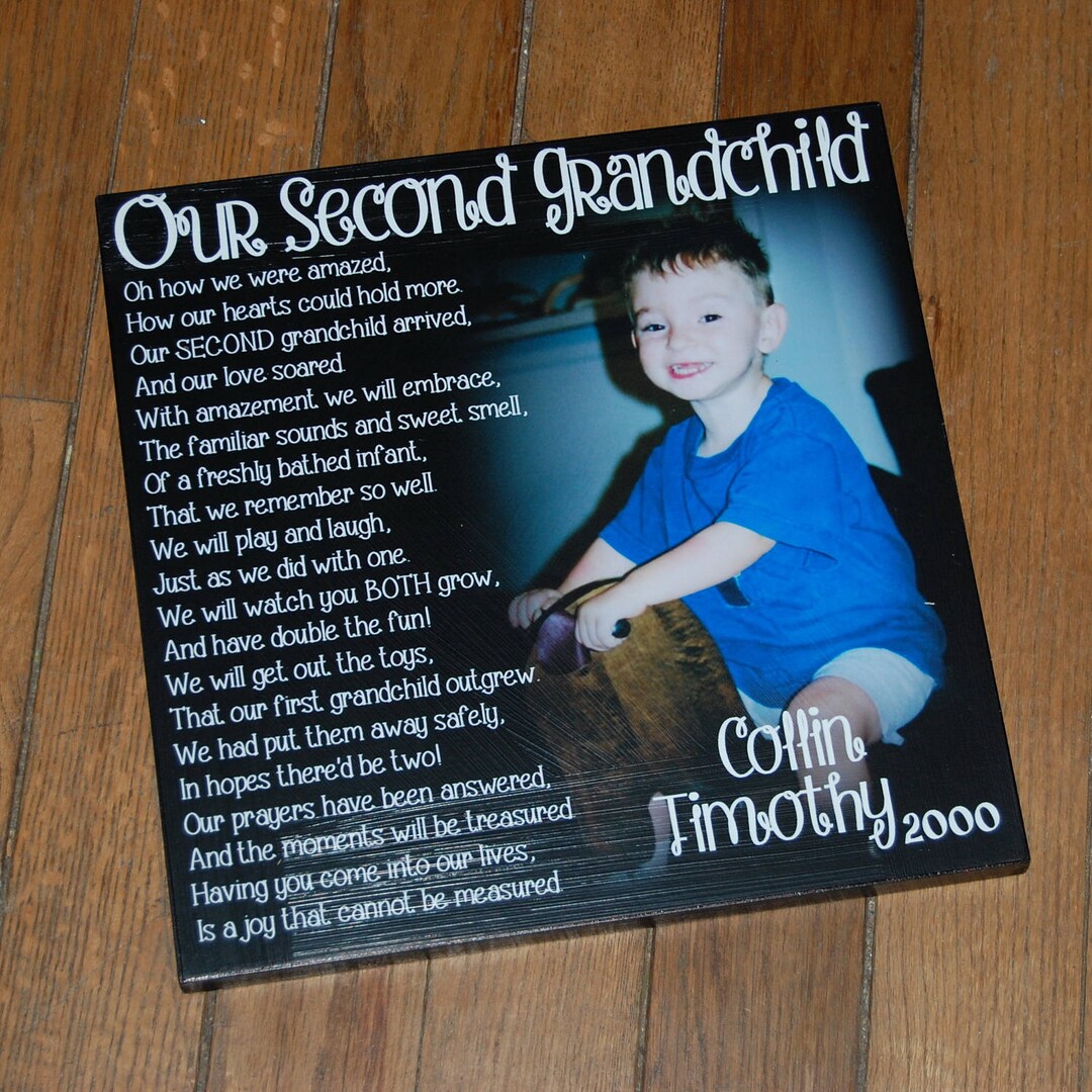 Our Second Grandchild- Personalized PHOTO Giclee MOUNTED Prints- Custom ...