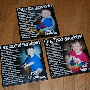 Our Second Grandchild- Personalized PHOTO Giclee MOUNTED Prints- Custom ...