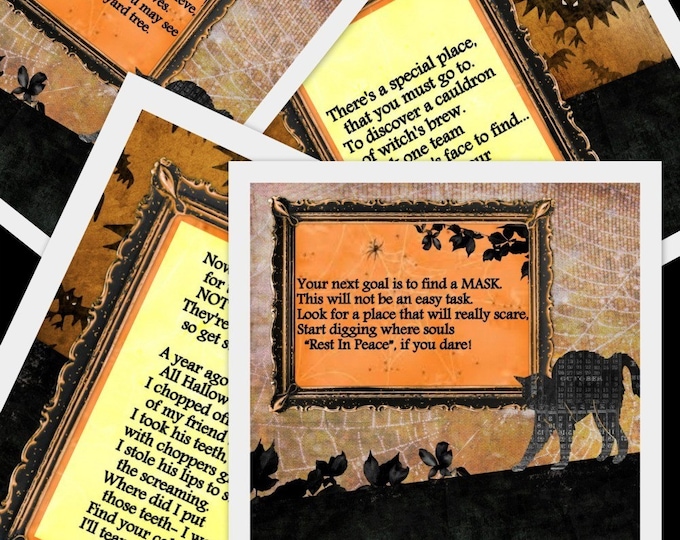 PRINTABLE Halloween Scavenger Hunt 11 Riddles and | Etsy