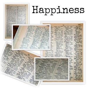 Printable Dictionary Pages- Happiness Sweetheart Friends Instant ...