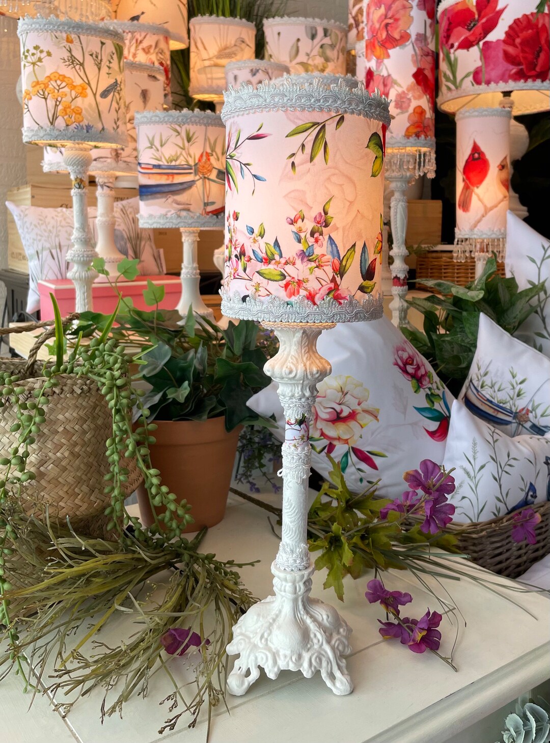 Flower Lamp Pink Lamp Rose Lamp Night Light Rose Night Light Flowers - Etsy