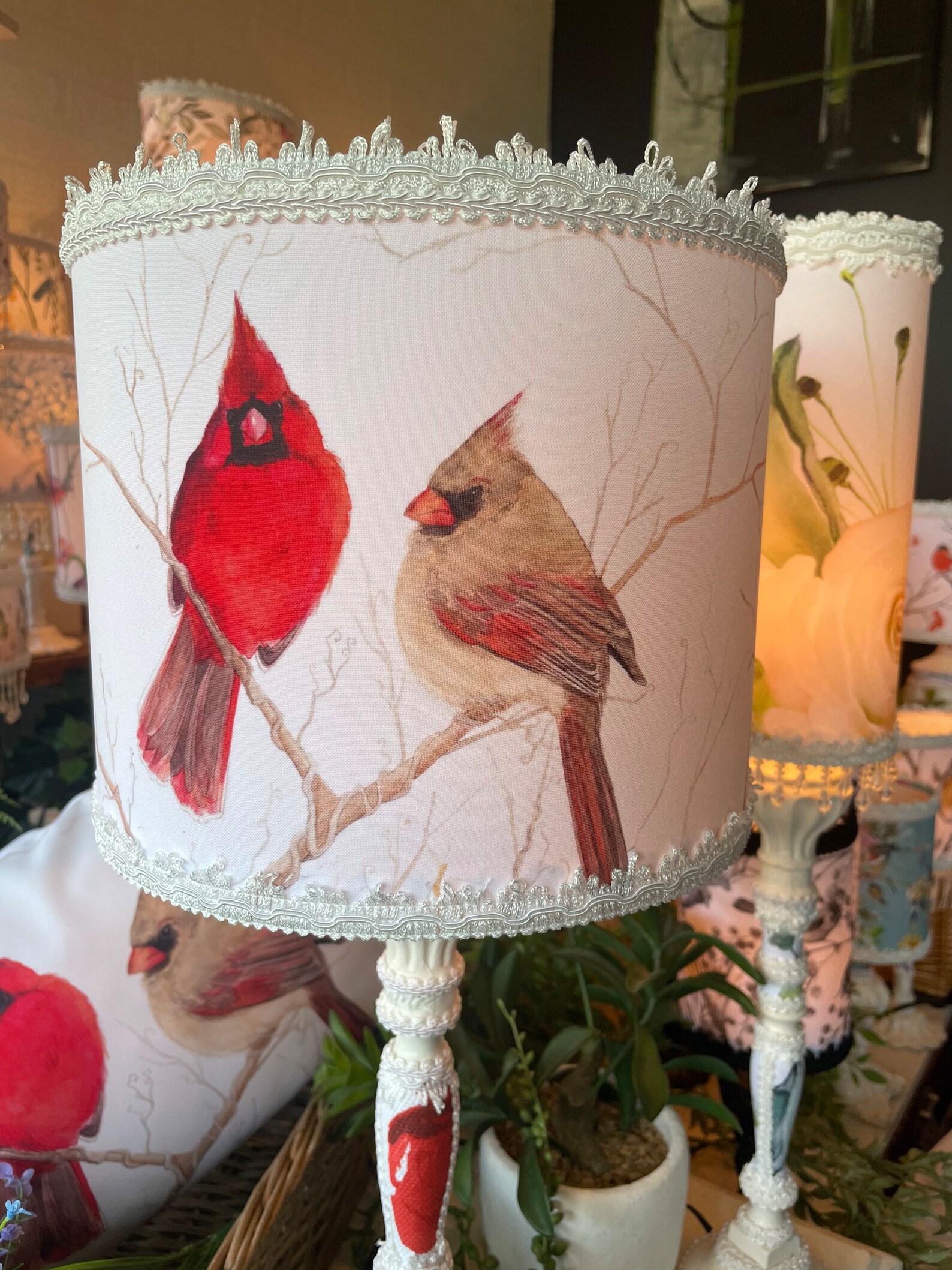 Bird Lamp Red Cardinals Birds Lamp Birds Lamp Bedside Lamp Table Lamp ...
