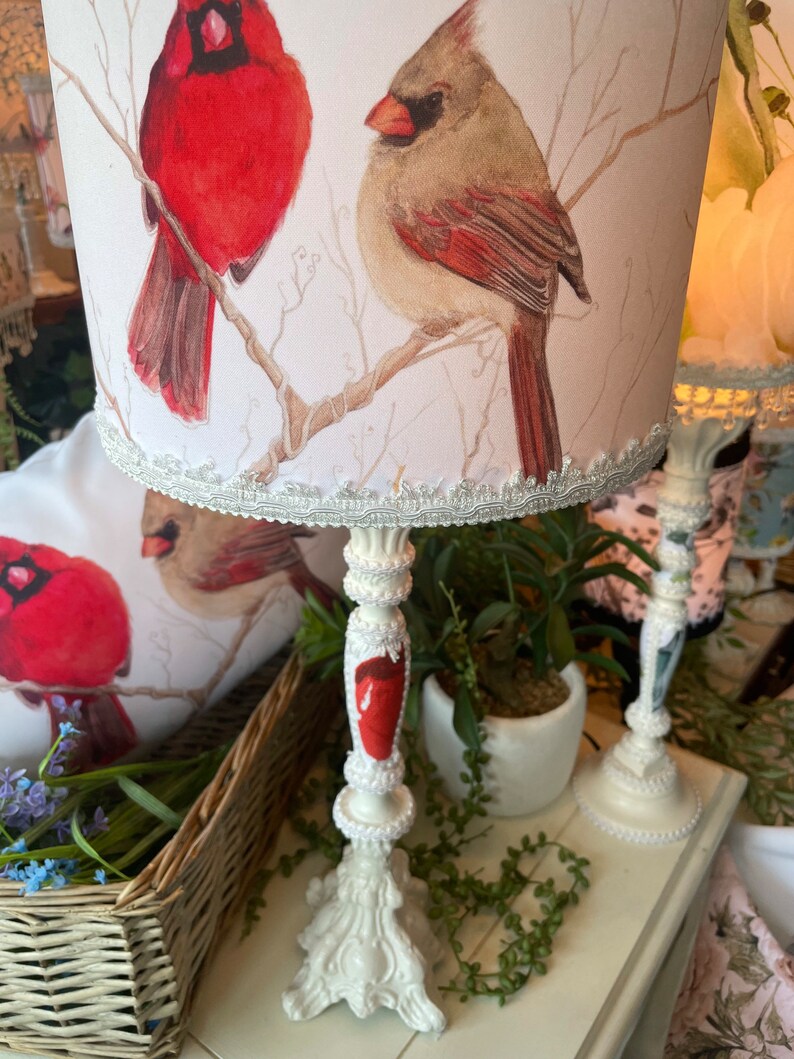 Bird Lamp Red Cardinals Birds Lamp Birds Lamp Bedside Lamp Table Lamp ...