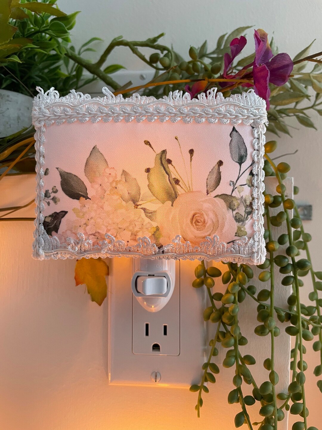 Hydrangea Night Light Flower Night Light Wall Night Light Floral Night ...