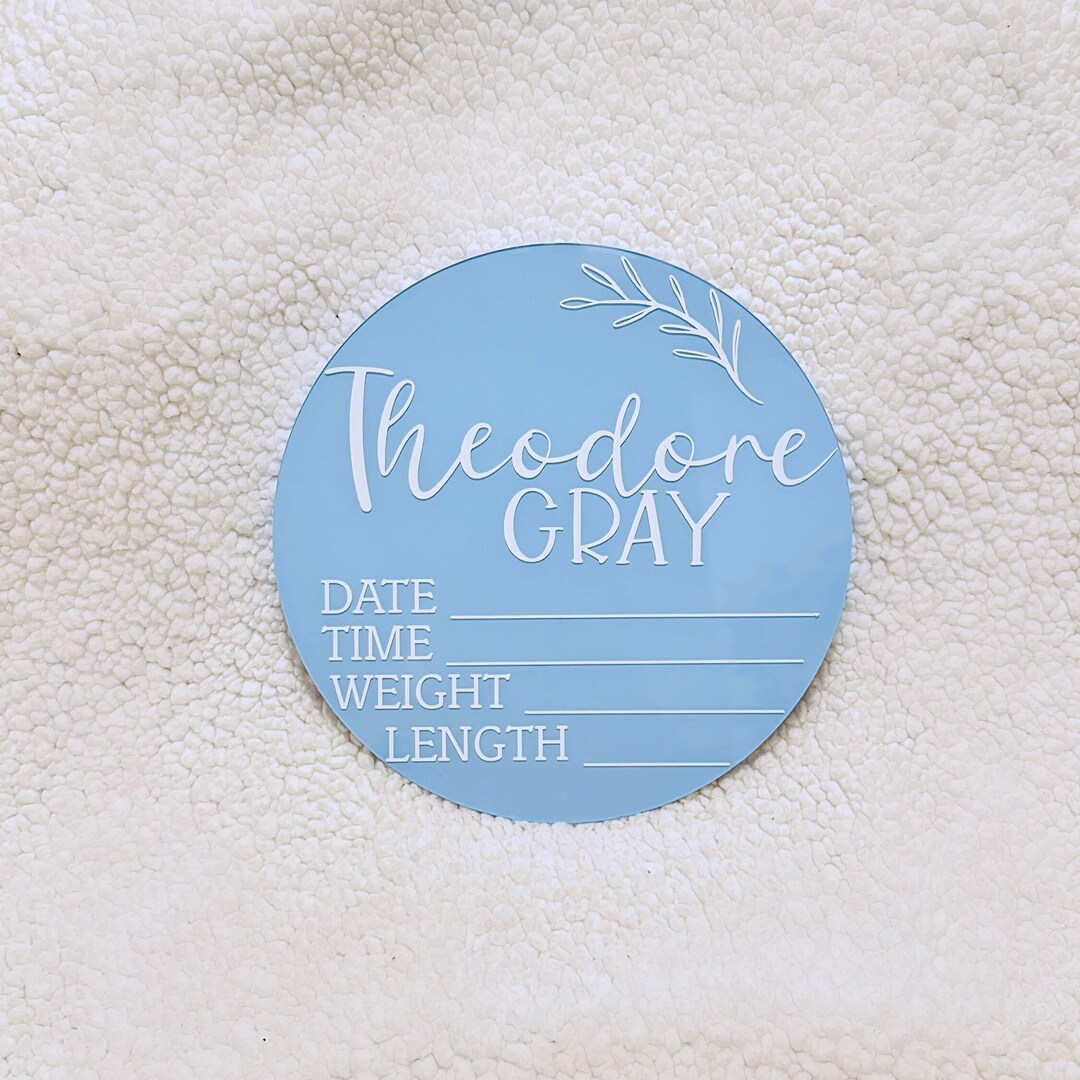 Newborn Birth Announcement Sign, Acrylic Newborn Baby Birth ...