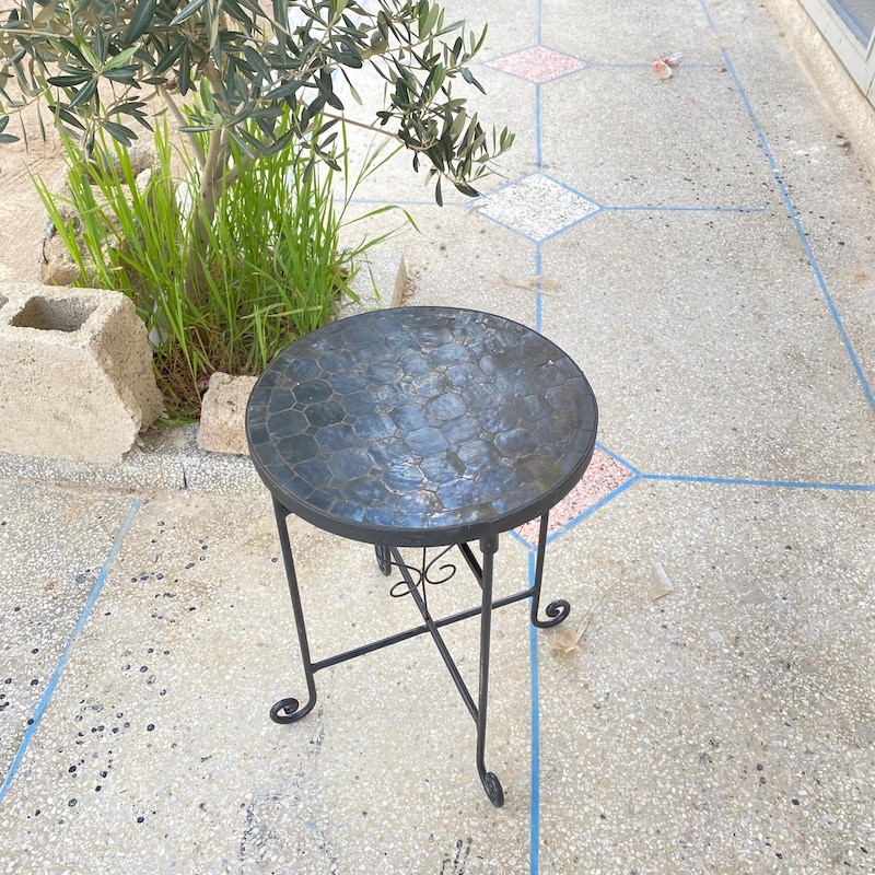Tile Top Iron Side Table - Etsy