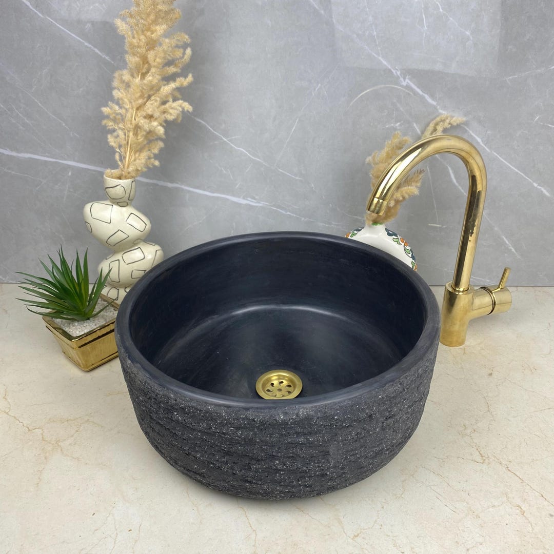 Natural Black Terracotta Sink-moroccan Tadelak - Custom Made Rustic ...