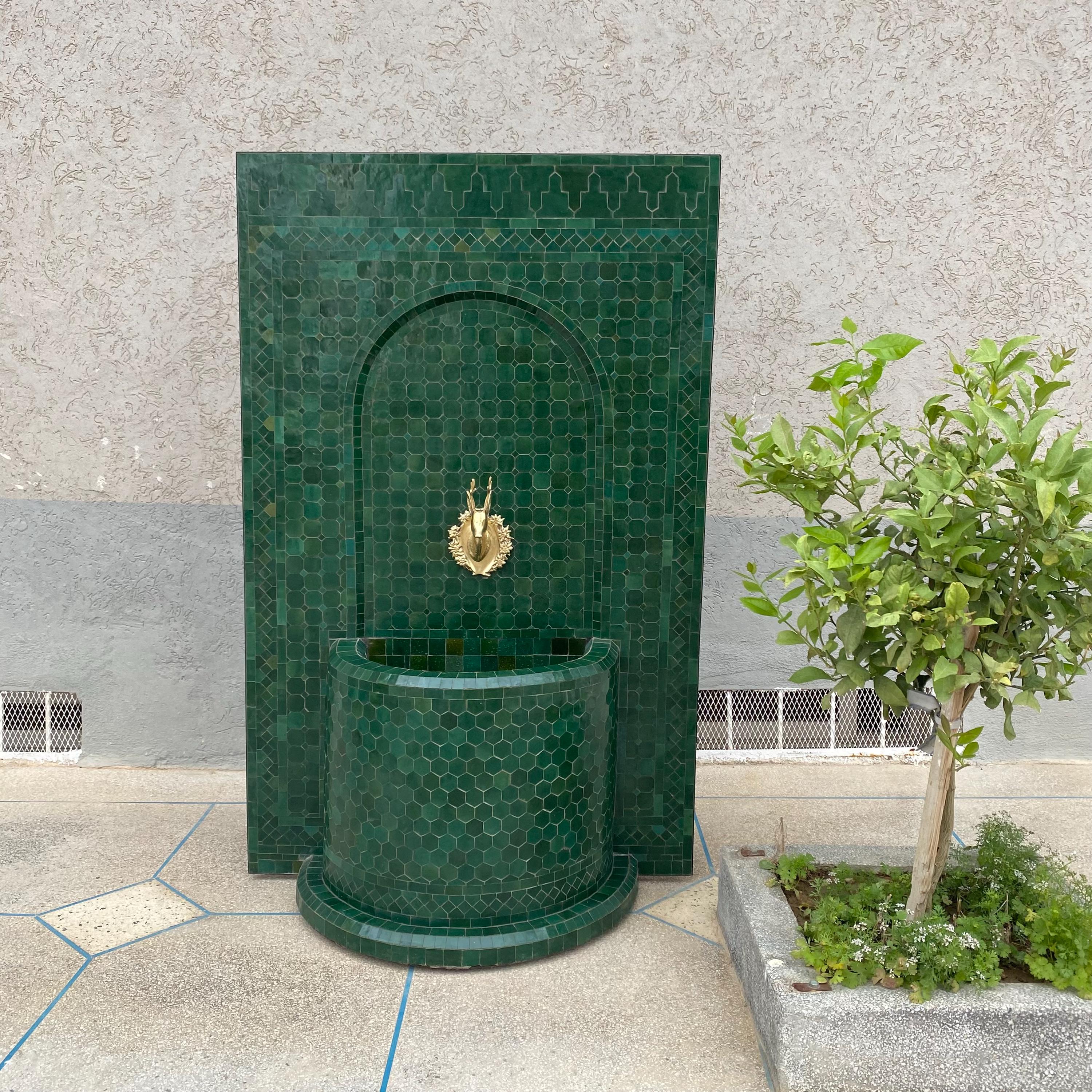 Handmade Moroccan Zellige Mosaic Fountain: Garden Water Feature - Etsy