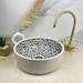 Custom Made Natural Blue Modern Flower Bathroom Vessel Washbasin ...