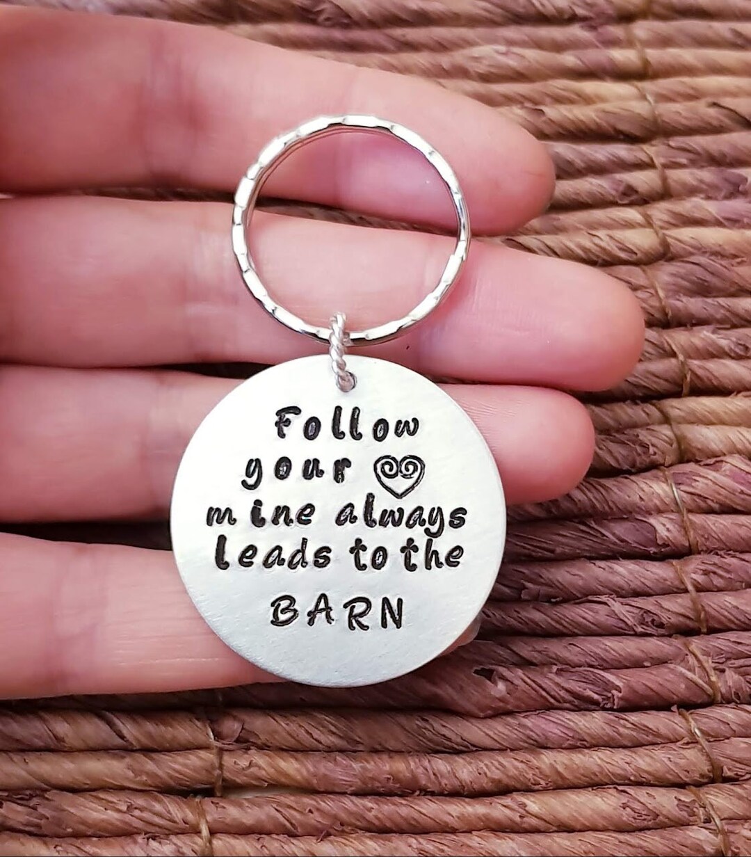 Personalized Keychain, Barn, Horse, Cowboy, Farmer, Boyfriend Gift ...