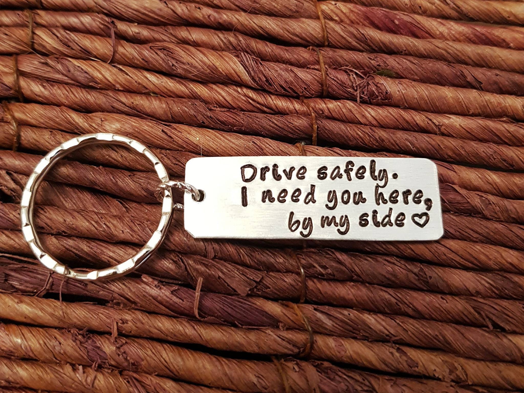 Personalized Drive Safely Keychain Custom Engraved Key Ring - Etsy Denmark