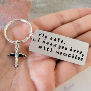 Fly Safe Custom Keychain Personalized Handmstamped Keyring With ...