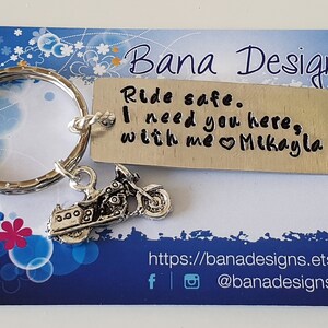 Personalized Keychain, Drive Safe, Ride Safe, Motorcycle Charm ...