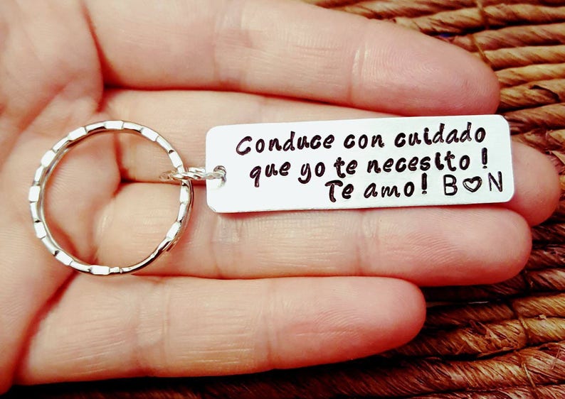 Conduce Con Cuidado Llavero Personalizado Custom Engraved - Etsy
