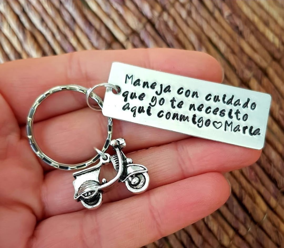 Personalized Keychain, Maneja Con Cuidado Llavero, Scooter, Boyfriend ...