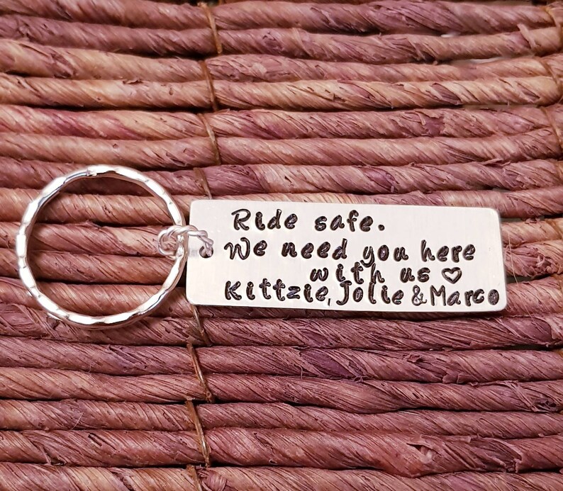 Personalized Keychain, Ride Safe, Motorcycle Key Ring, Aluminum ...