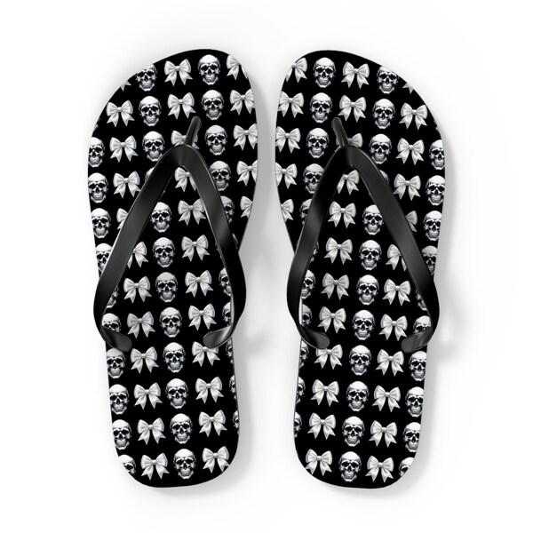 Skull Flip Flops - Etsy