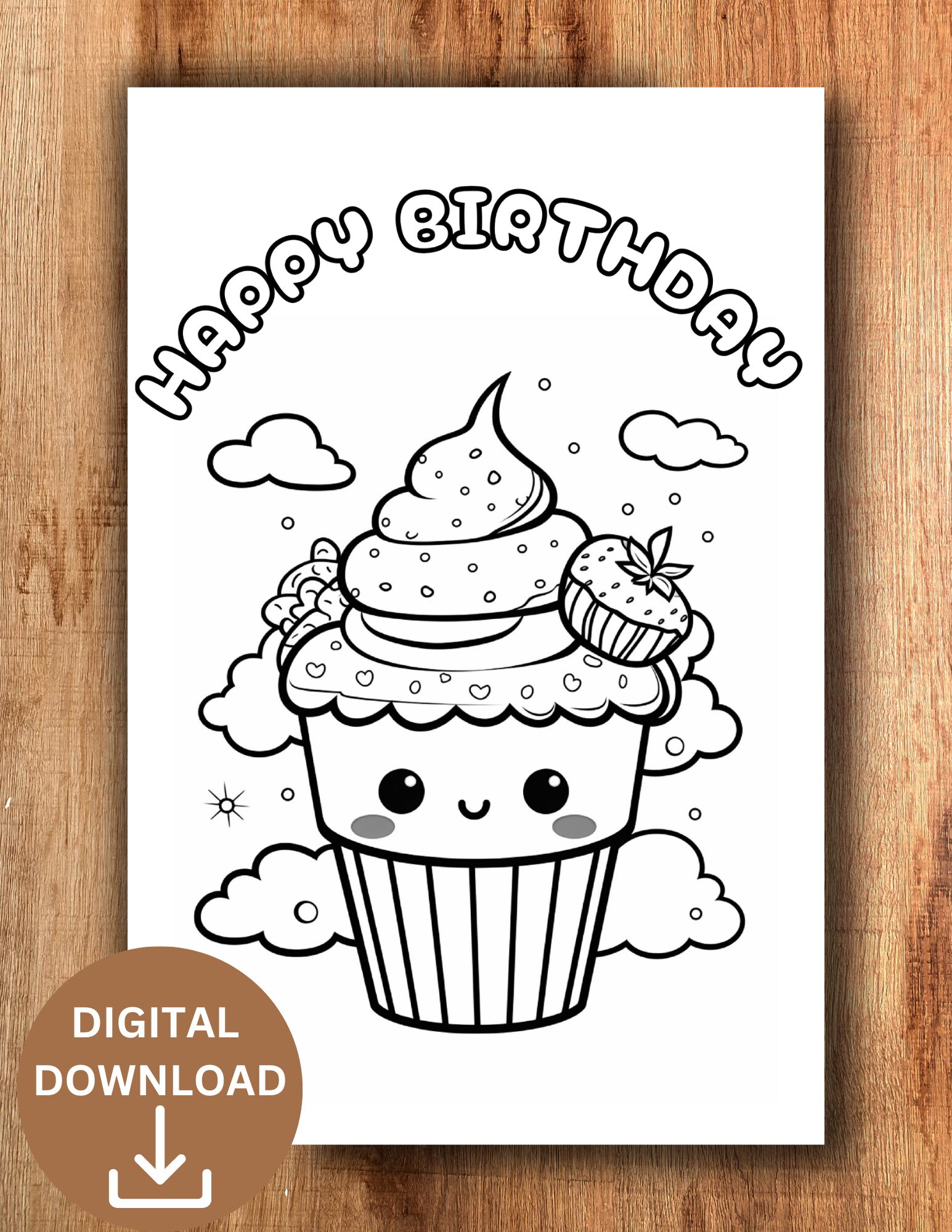 Fun Cupcake Birthday Coloring Pages for Kids Coloring Pages Printable ...