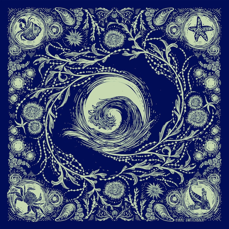 Tide Pool Cotton Bandana - Etsy