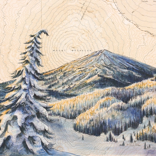 Mt Baker Ski Print Mount Baker Art Painting Print Mountain - Etsy