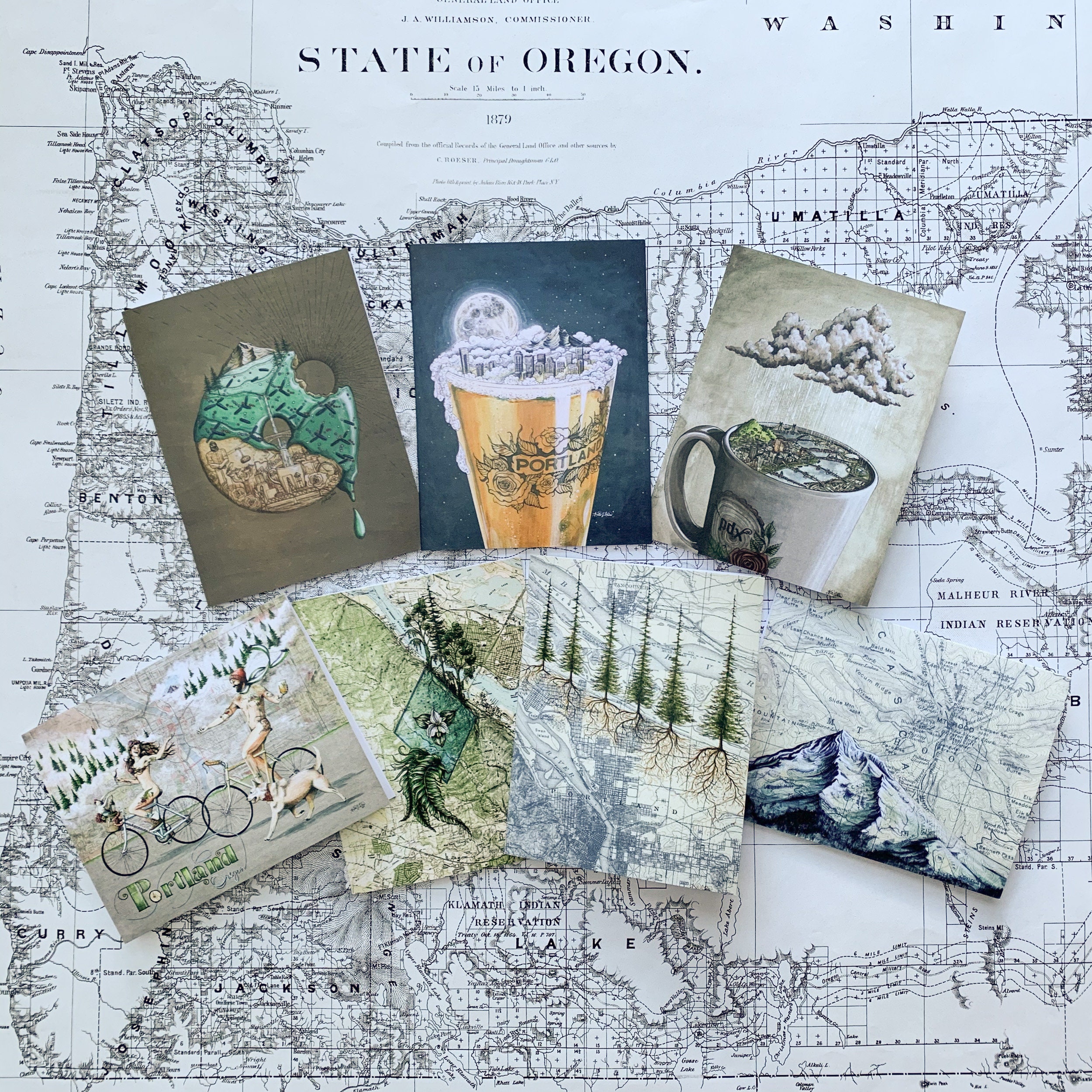 Portland Card Set 12 Portland Oregon Cards PDX Card - Etsy Sweden