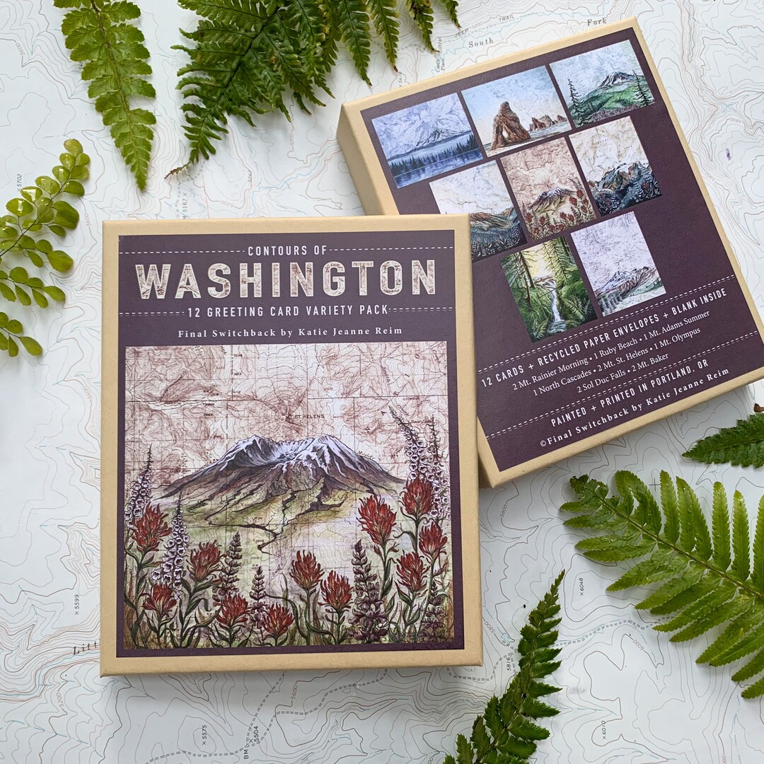 Washington Card Set, 12 Washington Mountain Cards, WA Wilderness Card ...