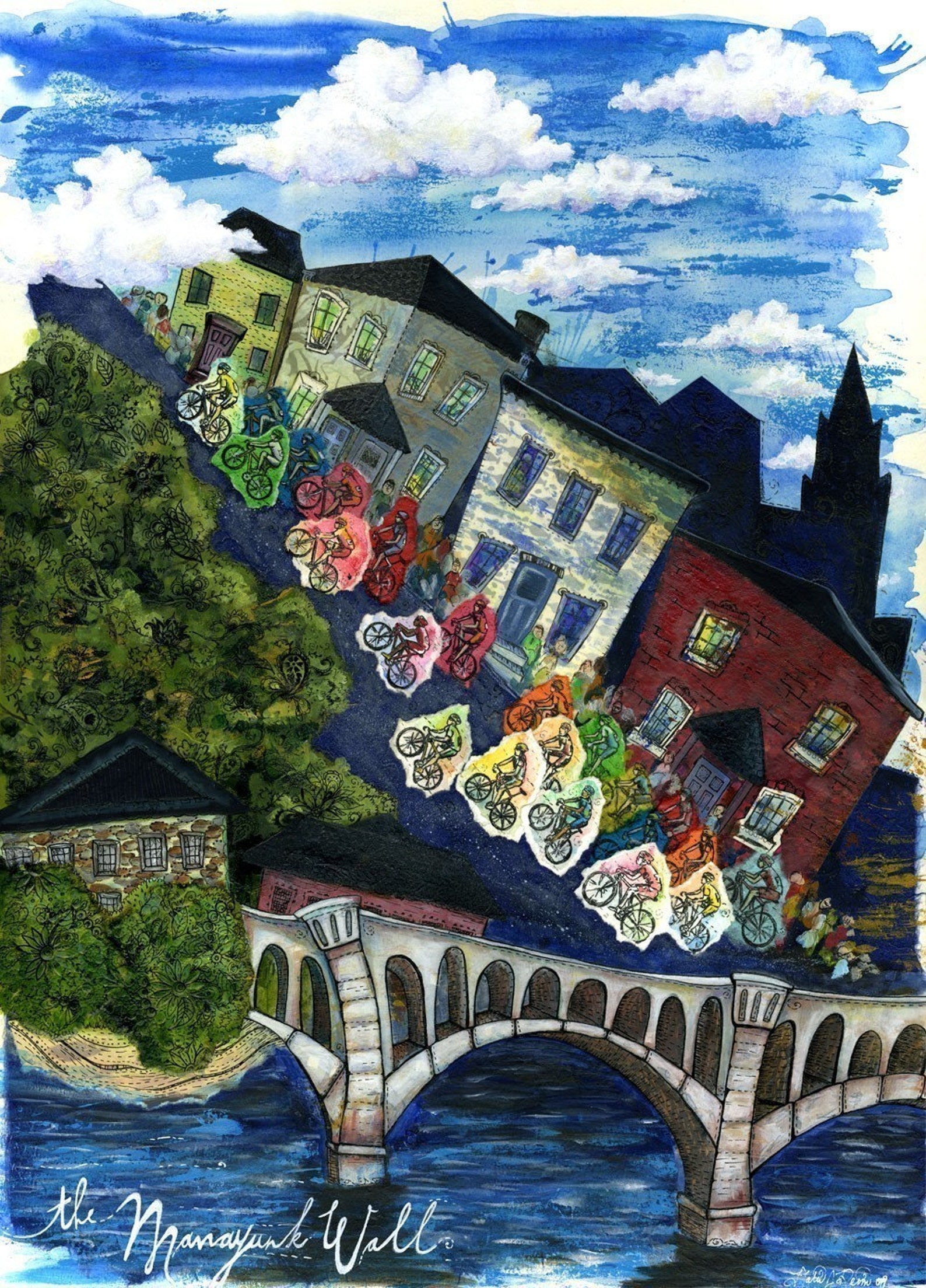 Bike Race Manayunk Wall Print Philadelphia Bike Race Art - Etsy