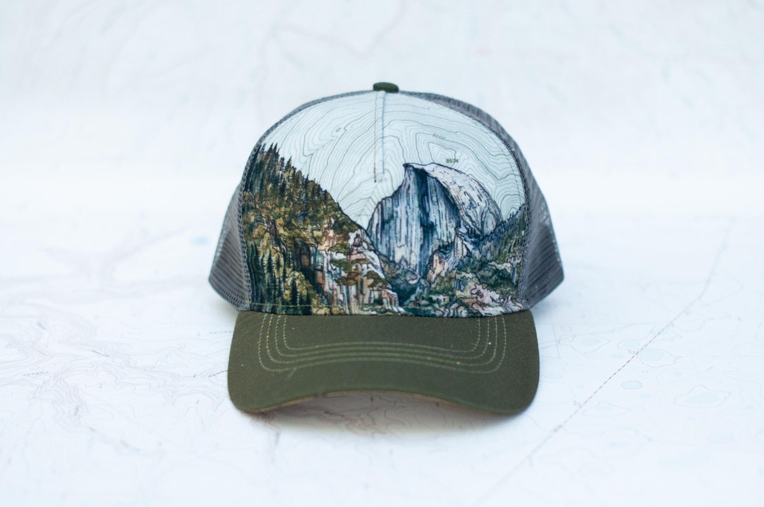 Yosemite Half Dome Trucker Hat, Semi Round Brim Hat, National Park Hat ...