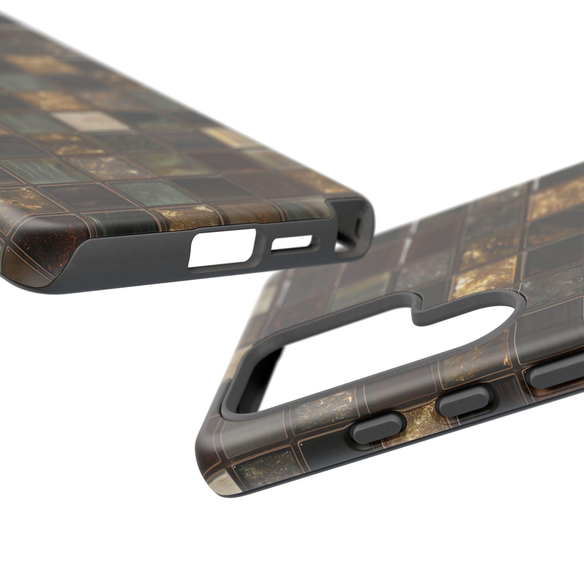 Brown Stained Glass Print Phone Case Tile Elegant Colorful Cover for ...