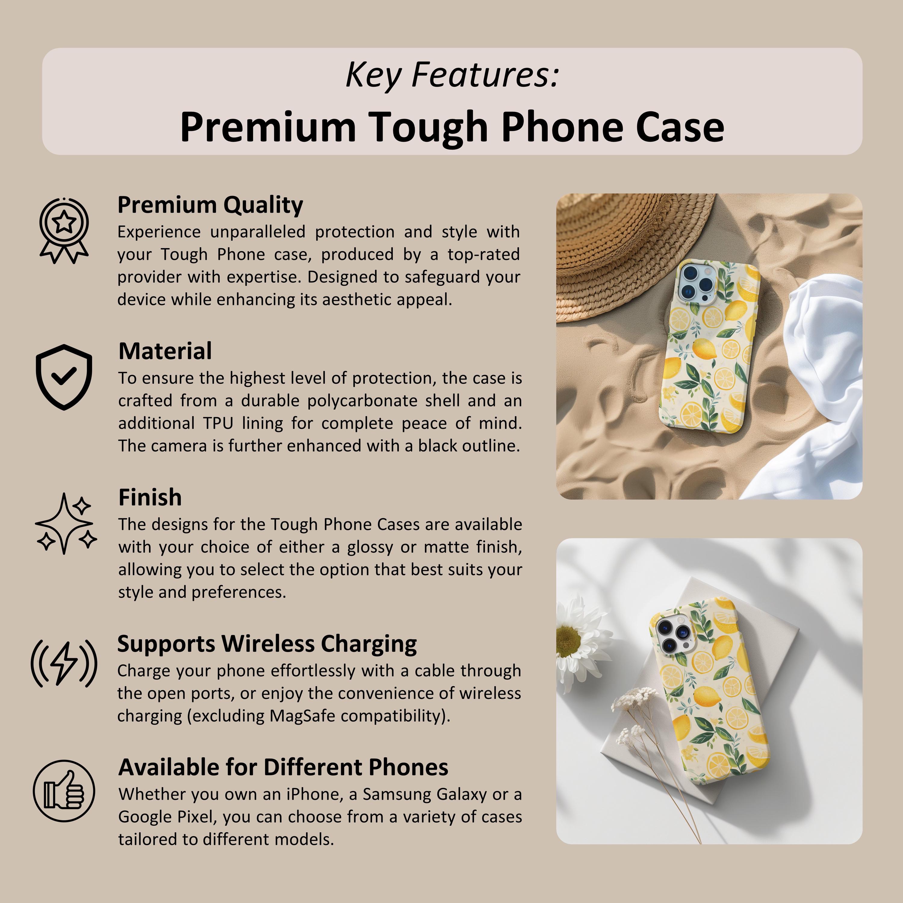 Lemon Collage Phone Case Citrus Fruit Tropical Style Design Cover for ...
