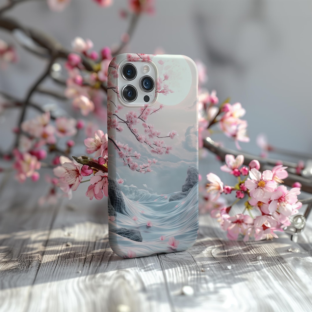 Cherry Blossom Phone Case | Japanese Style Design | Seaside Art Cover ...